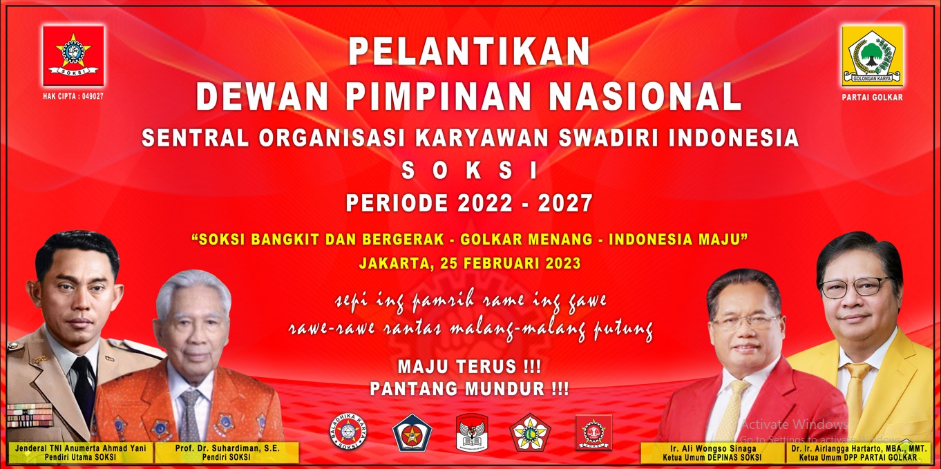 Prof. Dr. Suhardiman, S.E. Pendirian SOKSI (Sentral Organisasi Karyawan ...